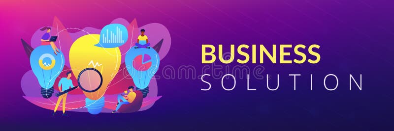 Business Solution Concept Banner Header. Stock Vector - Illustration of ...