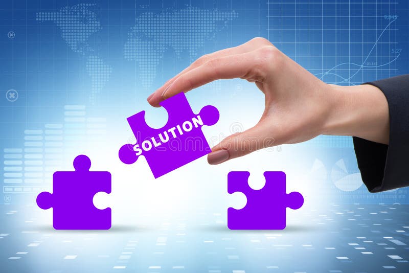 Business Solution Concept with Jigsaw Puzzle Pieces Stock Image - Image ...