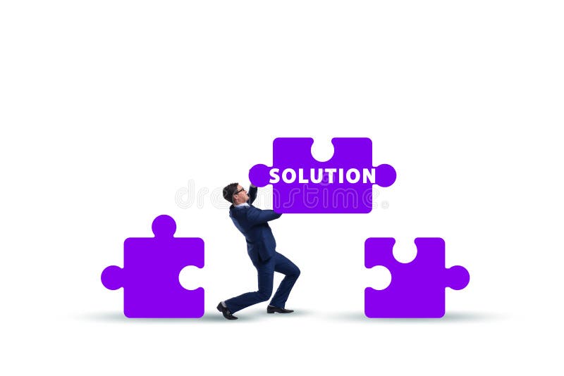Business Solution Concept with Jigsaw Puzzle Pieces Stock Image - Image ...