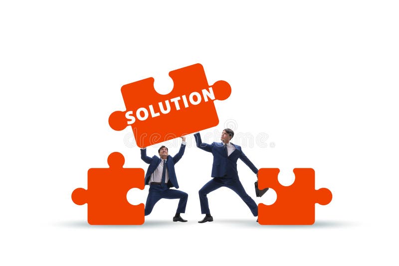 Business Solution Concept with Jigsaw Puzzle Pieces Stock Image - Image ...