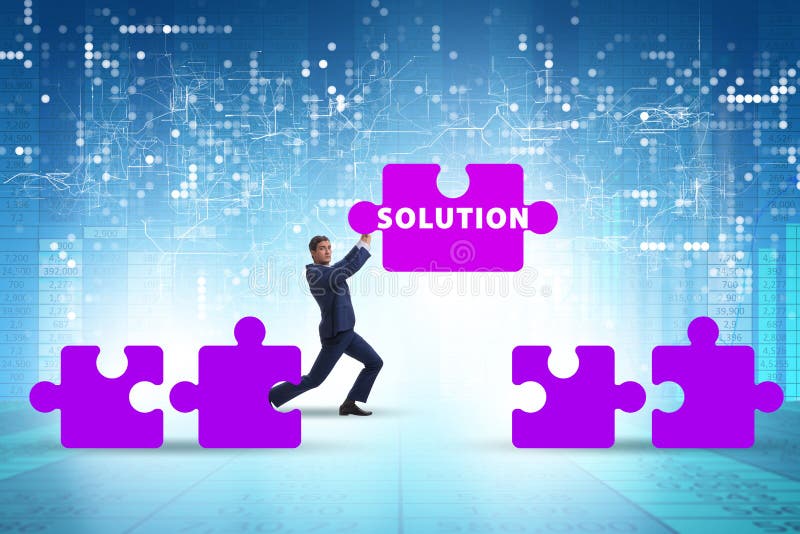 Business Solution Concept with Jigsaw Puzzle Pieces Stock Image - Image ...