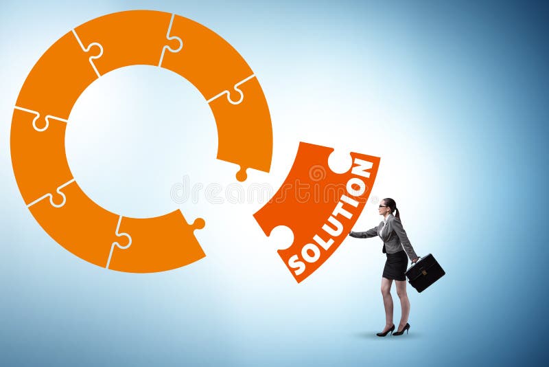 Business Solution Concept with Jigsaw Puzzle Pieces Stock Image - Image ...
