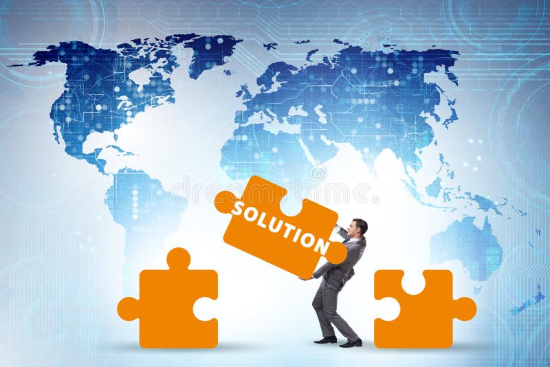 Business Solution Concept with Jigsaw Puzzle Pieces Stock Image - Image ...