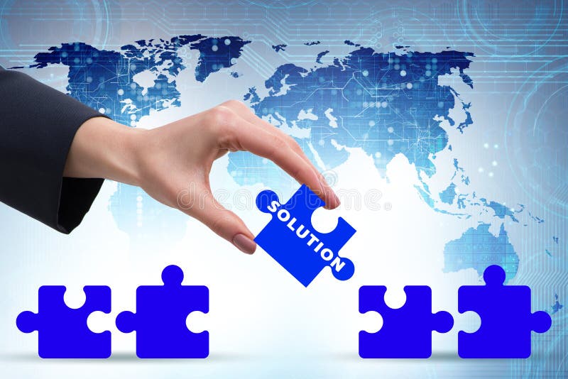 Business Solution Concept with Jigsaw Puzzle Pieces Stock Image - Image ...