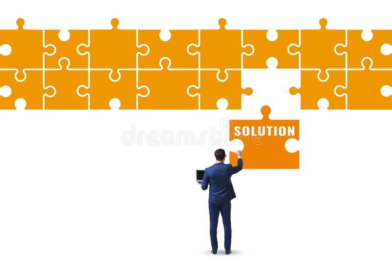 Business Solution Concept with Jigsaw Puzzle Pieces Stock Illustration ...