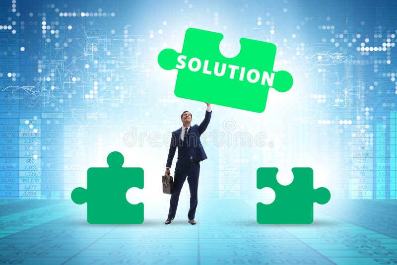 Business Solution Concept with Jigsaw Puzzle Pieces Stock Image - Image ...