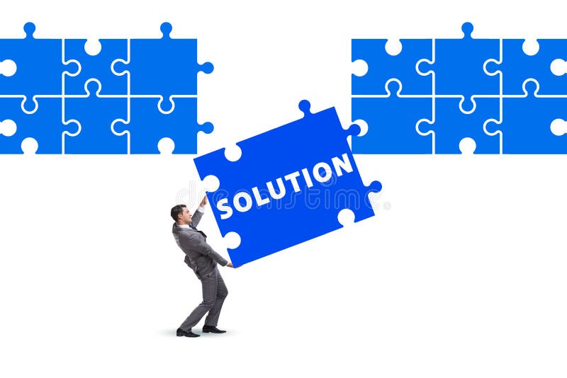 Business Solution Concept with Jigsaw Puzzle Pieces Stock Image - Image ...