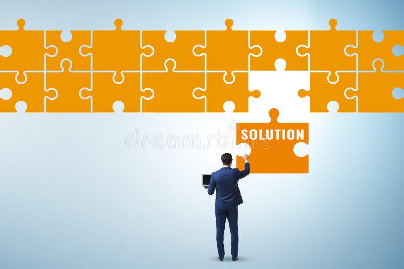 Business Solution Concept with Jigsaw Puzzle Pieces Stock Image - Image ...