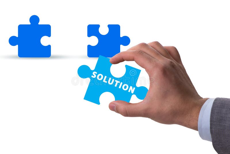 Business Solution Concept with Jigsaw Puzzle Pieces Stock Image - Image ...