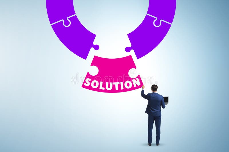 Business Solution Concept with Jigsaw Puzzle Pieces Stock Image - Image ...
