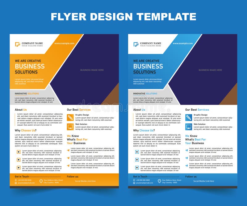Business Solution Flyer Design Template Stock Vector - Illustration of ...