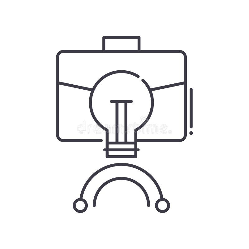 Business Solution Icon, Linear Isolated Illustration, Thin Line Vector ...