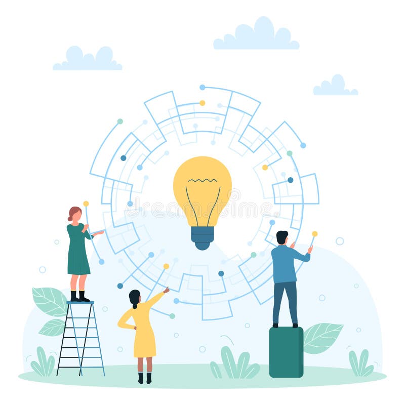 Business Solution and Innovation, Tiny People Work with Circle Circuit ...