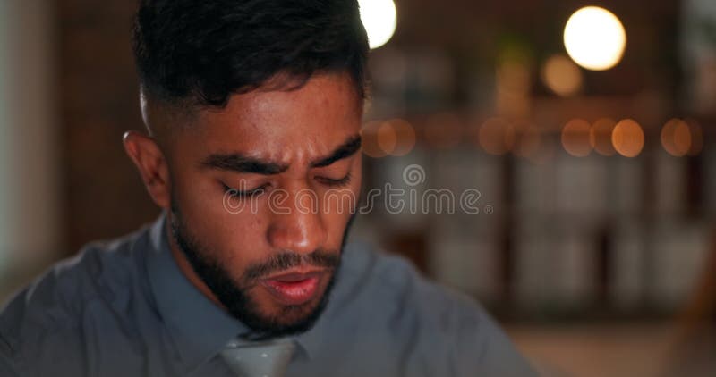 Business, Solution and Man Thinking at Night, Problem Solving for ...