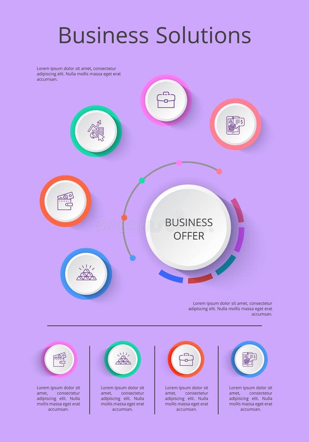 Business Solution Presentation with Icons Vector Stock Vector ...