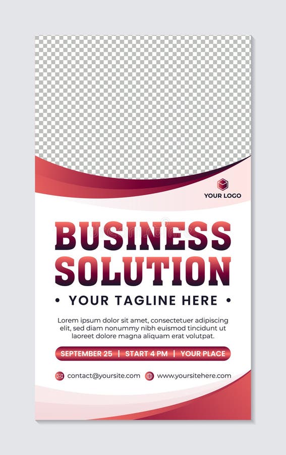 Business Solution Social Media Post Template with Modern Curved Design ...