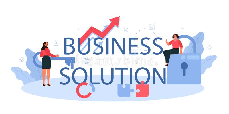 Business Solution Typographic Header. Solving the Problem and Finding ...