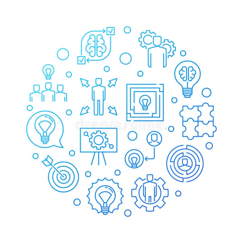 Business Solution Vector Blue Round Outline Illustration Stock Vector ...