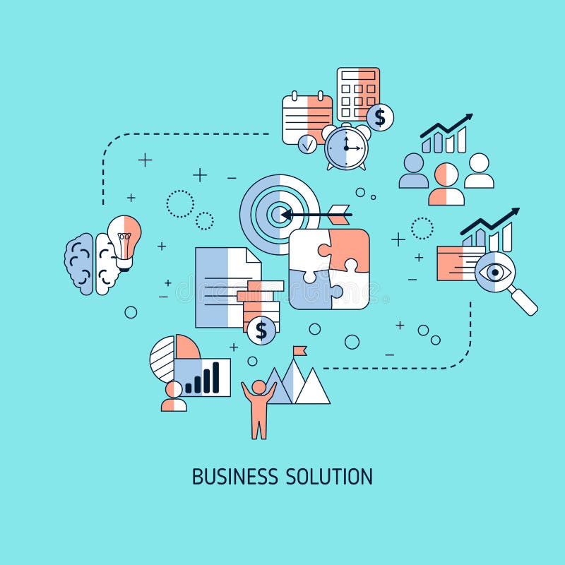 Business Solutions Vector Concept Stock Vector - Illustration of social ...