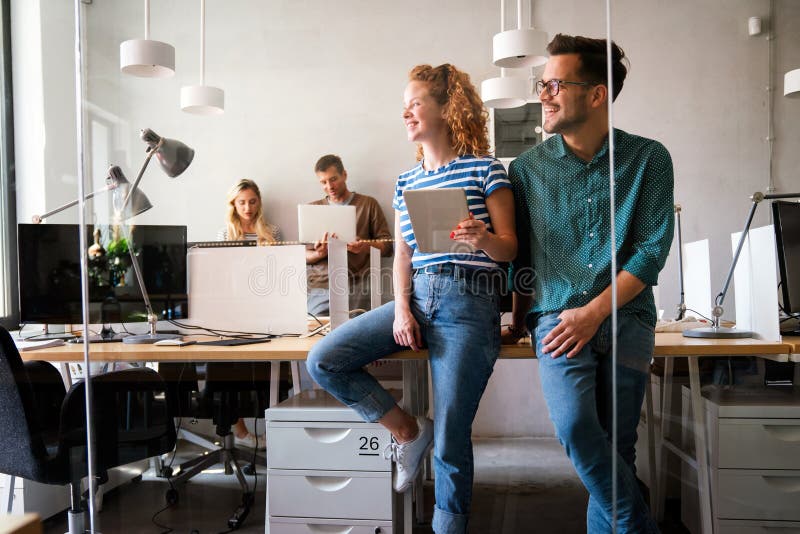 Business Solutions, Technology and Strategy Concept. Colleagues Working ...