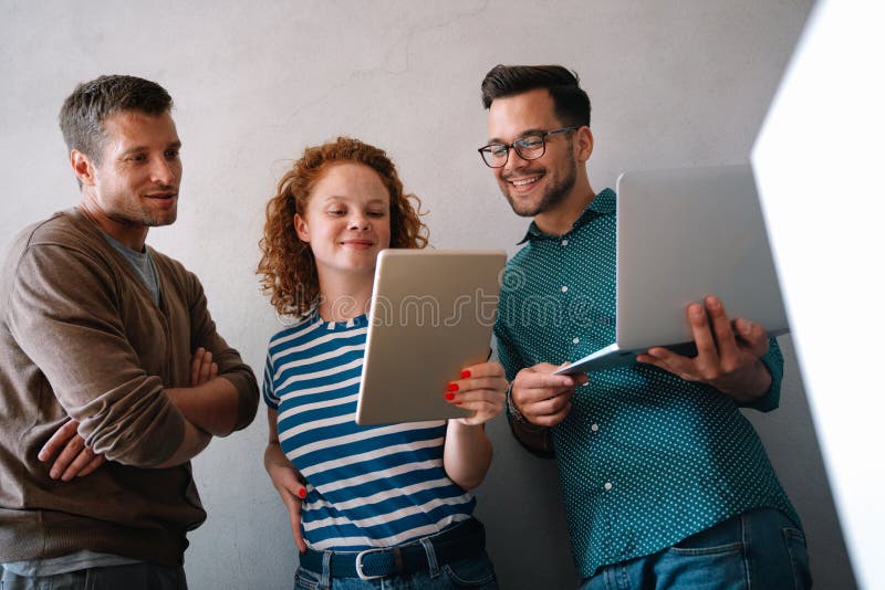 Business Solutions, Technology and Strategy Concept. Colleagues Working ...