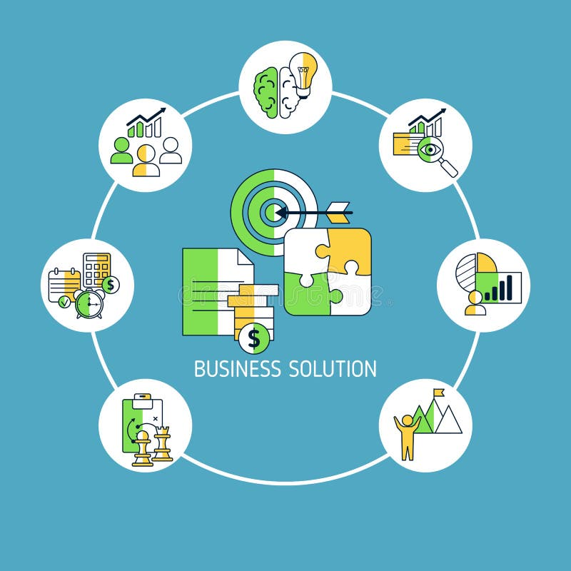 Business Solutions Vector Concept Stock Vector - Illustration of social ...