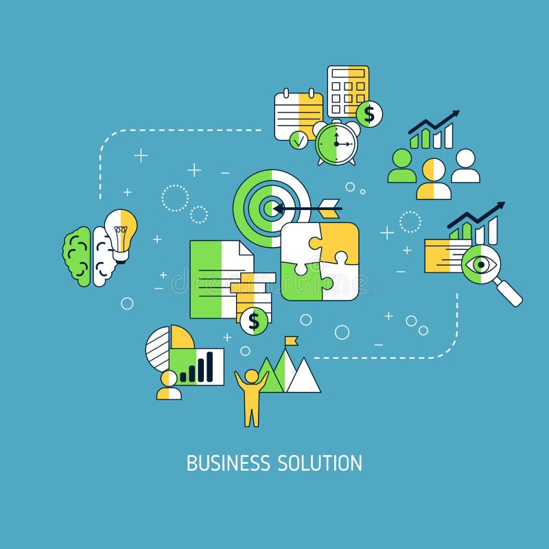 Business Solutions Vector Concept Stock Vector - Illustration of social ...