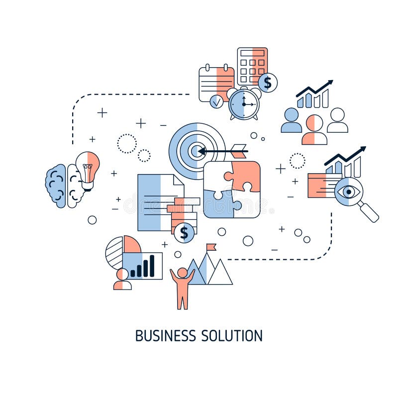 Business Solutions Vector Concept Stock Vector - Illustration of social ...