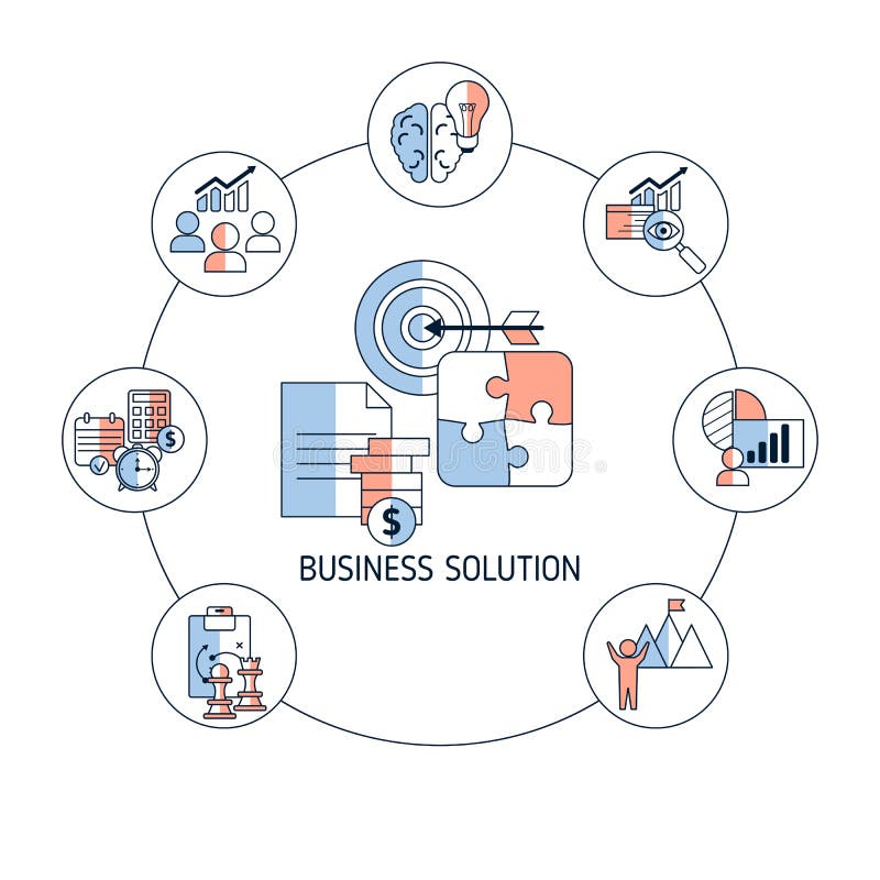 Business Solutions Vector Concept Stock Vector - Illustration of social ...
