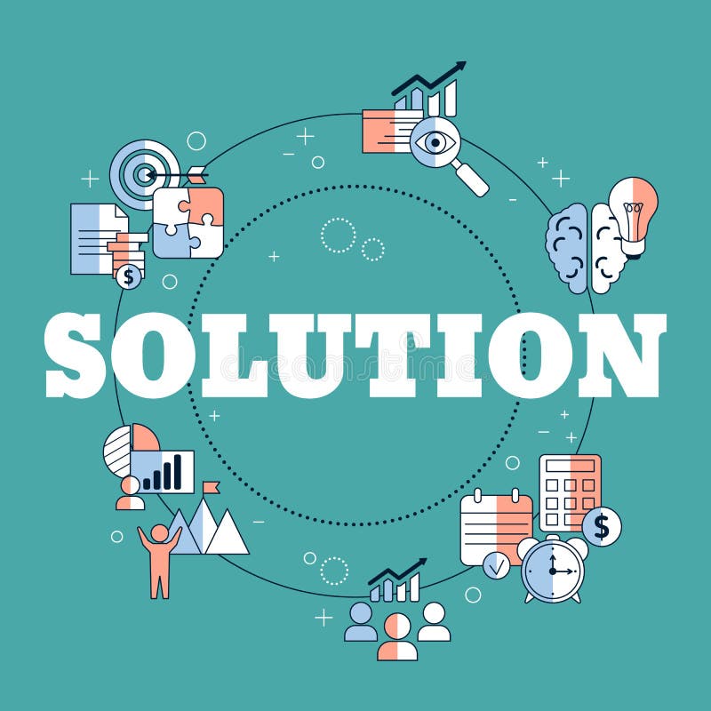Business Solutions Vector Concept Stock Vector - Illustration of social ...