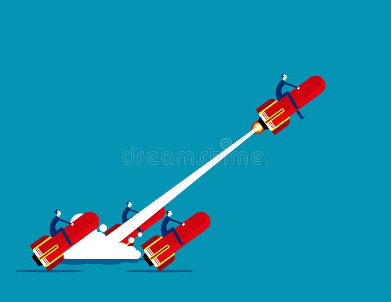 Business with Speed Growth. Business Success Vector Flat Style Stock ...