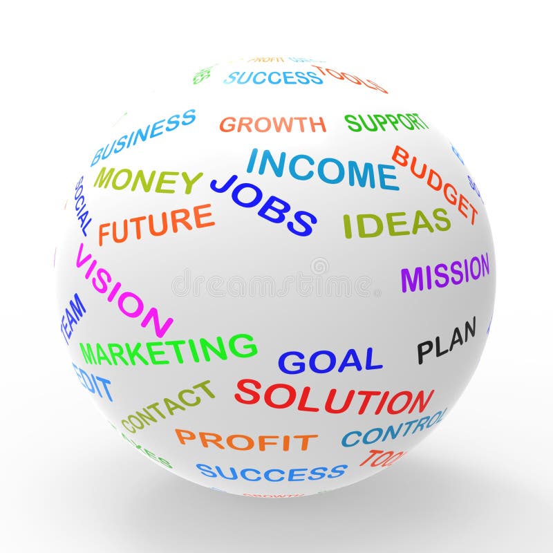 Business Sphere Shows Empty Space and Biz Stock Illustration ...