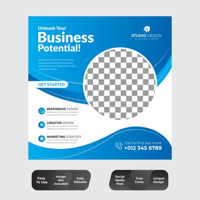 Business Square Social Media Post Banner Template Stock Illustration ...