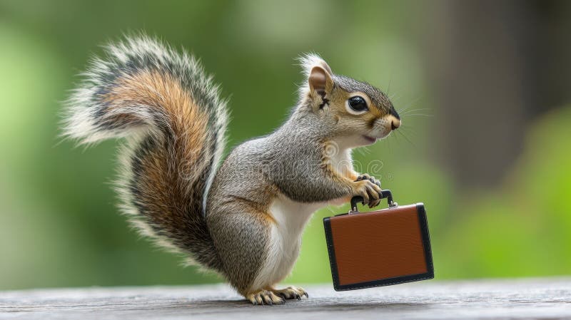 Business Squirrel: Adorable Wildlife Professional with Briefcase Stock ...