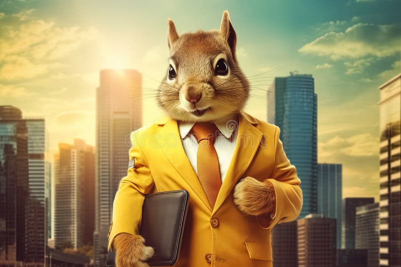 Business Squirrel in a Suit, Concept of Successful Construction. Stock ...