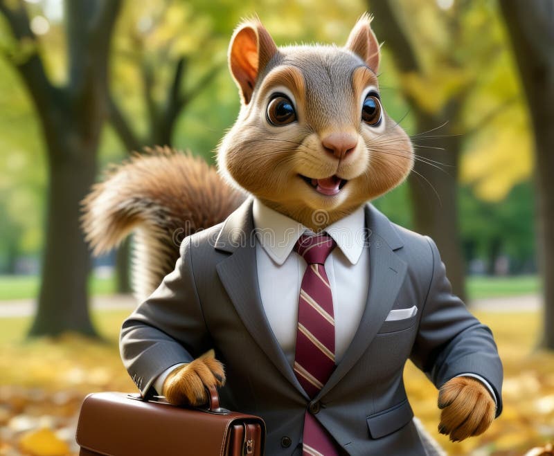 Business Squirrel in Suit and Tie Stock Illustration - Illustration of ...