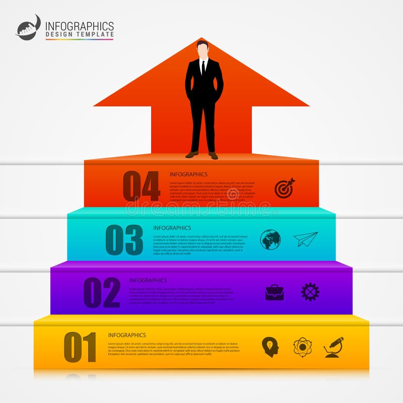 Business Staircase. Infographic Design Template. Success Concept Stock ...