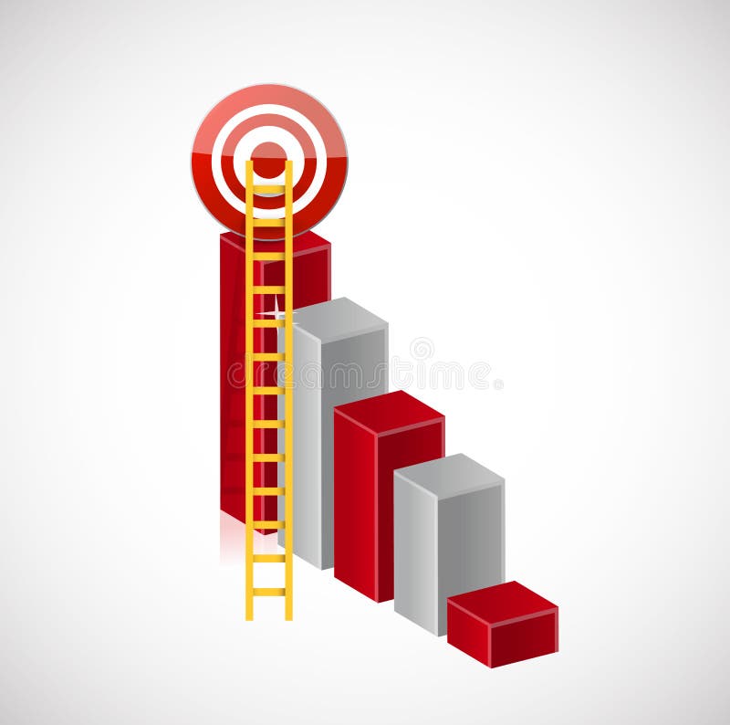 Stairs Target Arrow on Yellow Background Stock Vector - Illustration of ...