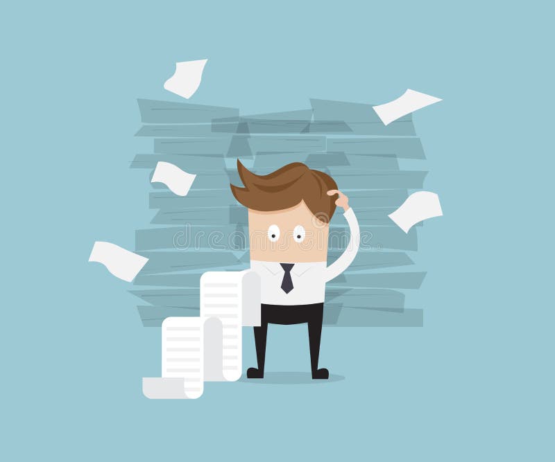 Business Standing and Reading Long Bill, Report Stock Vector ...