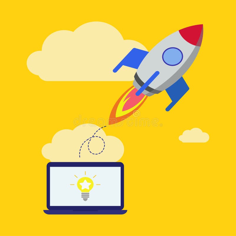 Business Start Up Concept, Successful Launch of Start Up, Vector ...