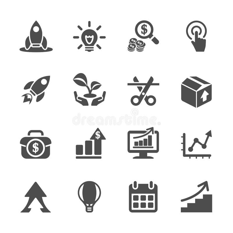 Business Start Up Icon Set, Vector Eps10 Stock Vector - Illustration of ...