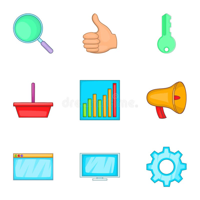 Business Start Up Icons Set, Cartoon Style Stock Vector - Illustration ...