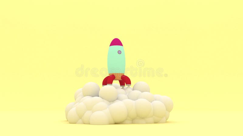 Business Start Up Launch Ship Rocket Future Technology 3d Style 3d ...