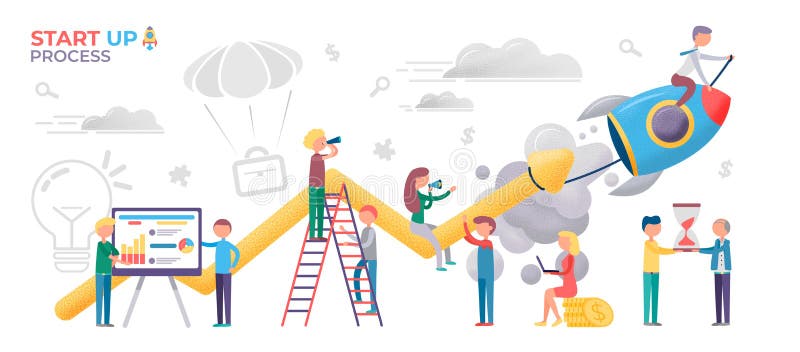 Business Starting, Startup Process, Growth Graphic Stock Vector ...