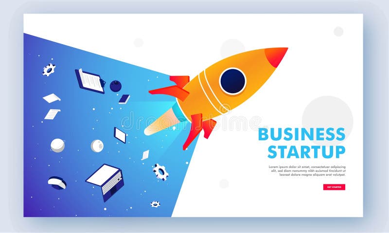 Business Startup Concept Based Landing Page with Successful Launching ...