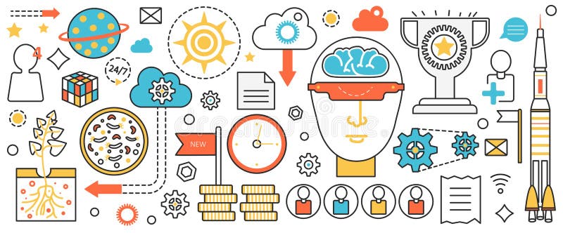 Business Startup Development and Teamwork, Rocket Launch, Process of ...