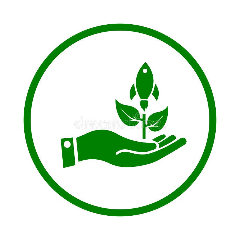 Business Startup Icon. Green Vector Design Stock Illustration ...
