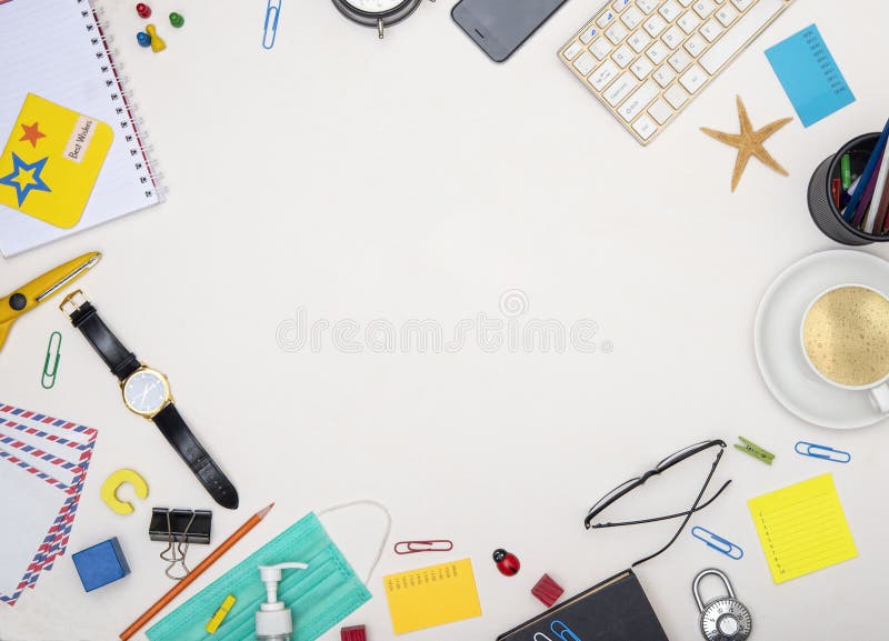 Business Startup Idea with Office Accessories on Office Table Top Stock ...