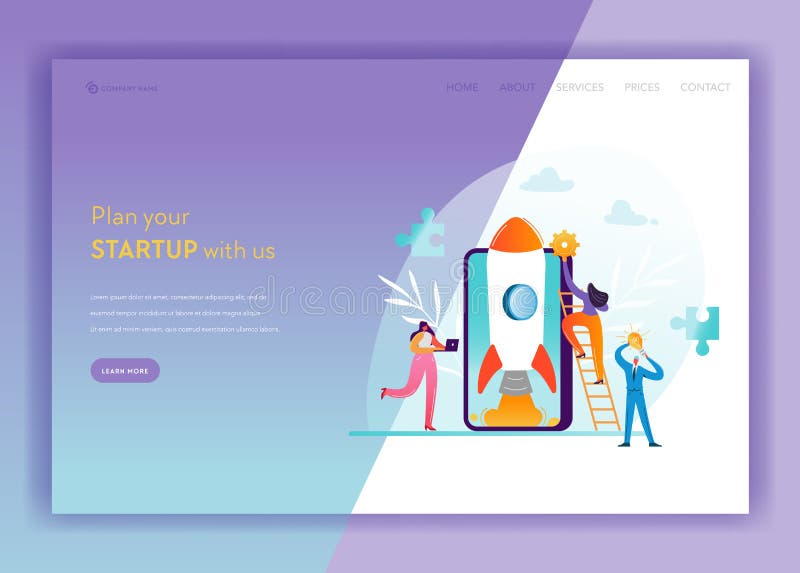 Business Startup Landing Page Template. Mobile Technology and Strategy ...