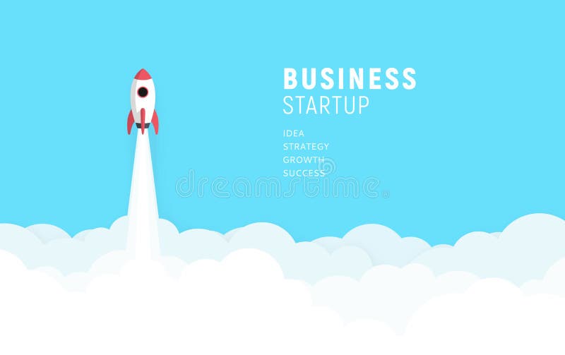 Design Rocket Launch To the Sky, Start Up Business Concept Stock Vector ...